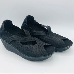 bernie mev. | Shoes | Bernie Mev Open Toe Wedges Black 939 | Poshmark